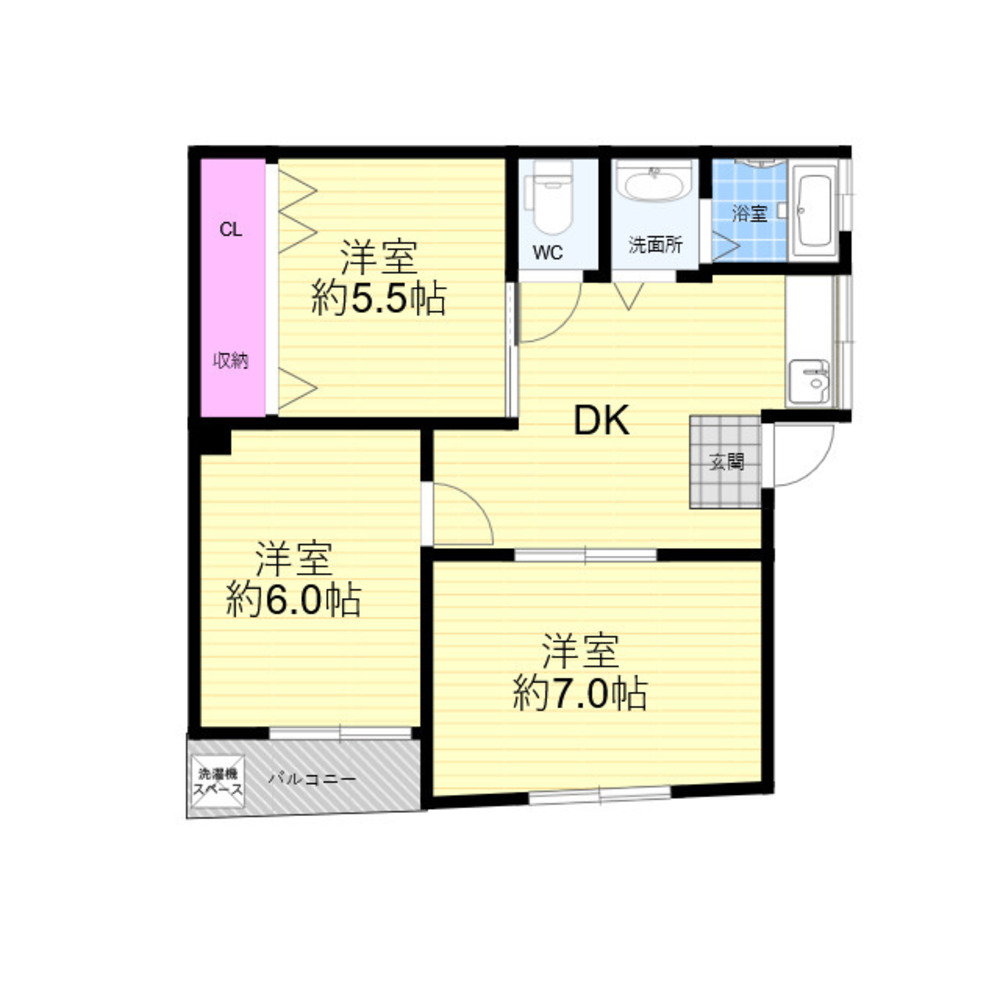 ハイツ千代崎 大阪府大阪市西区千代崎1丁目 (7万円／3DK／55㎡)｜賃貸物件(賃貸マンション・アパート・一戸建て)の住宅情報・お部屋探しならYahoo!不動産