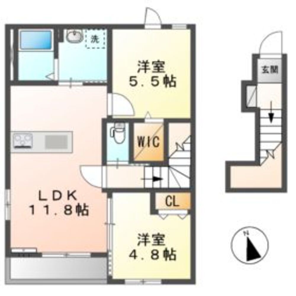 ラ・ムーサ(La Mousa) 静岡県島田市阿知ケ谷 (7.3万円／2LDK (洋室4.8 洋室5.5 LDK11.8)／54.68㎡)｜賃貸物件(賃貸マンション・アパート・一戸建て)の住宅 ...