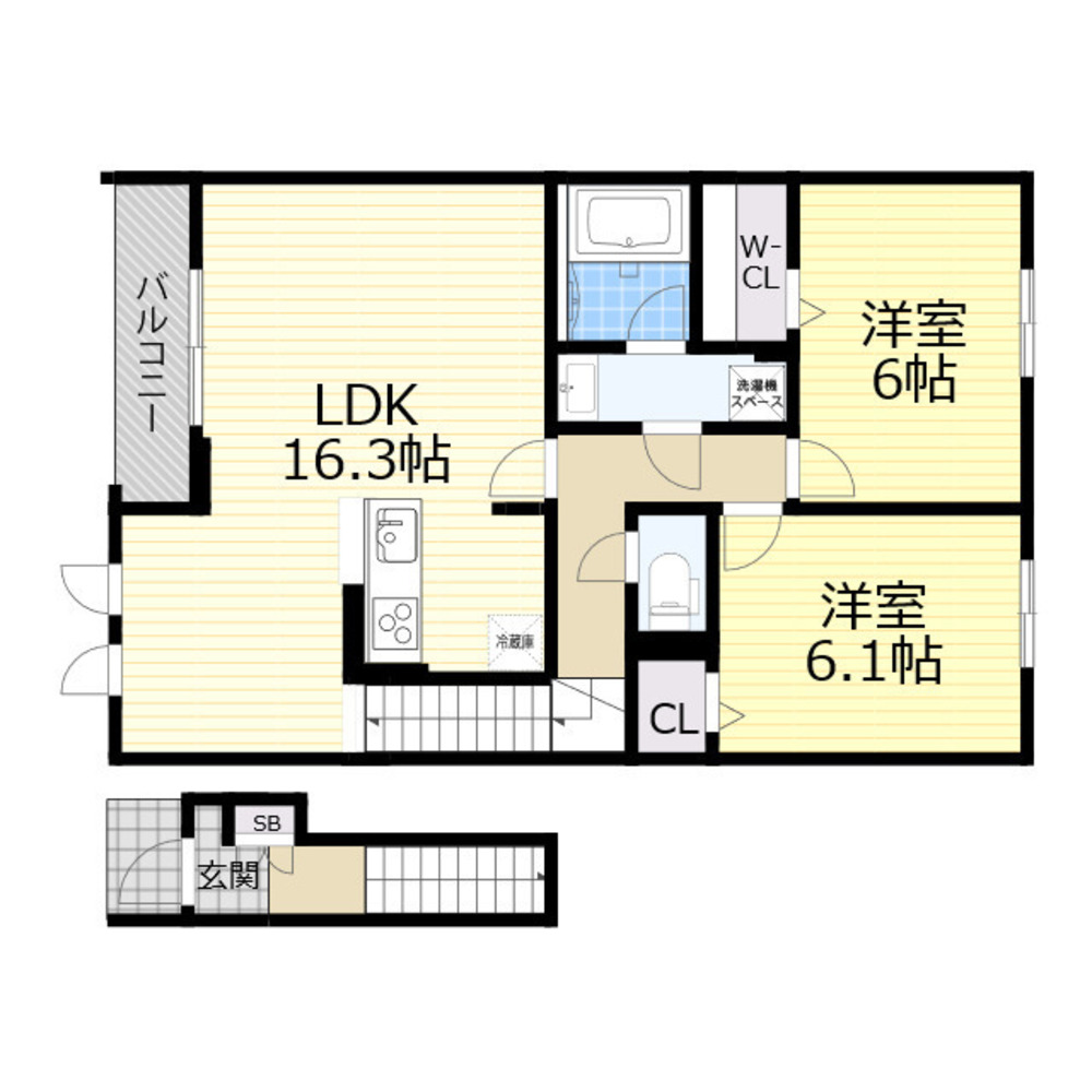 ハイツ第三寺新 大阪府豊中市若竹町2丁目 (11.4万円／2LDK (洋室6 洋室6.1 LDK16.3)／65.66㎡)｜賃貸物件(賃貸マンション・アパート・一戸建て)の住宅情報・お部屋探し ...
