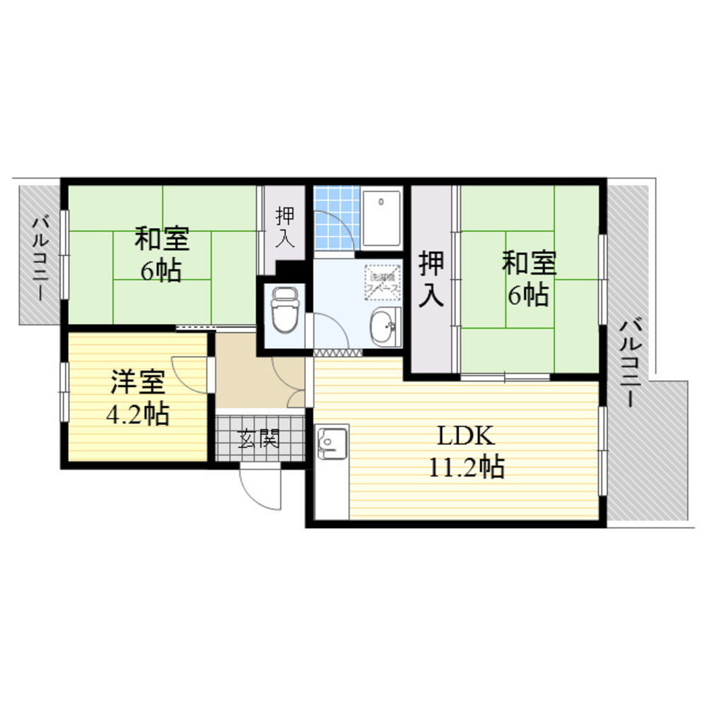 レジデンス吉川 大阪府吹田市清水 (7.2万円／3LDK／61.87㎡)｜賃貸物件(賃貸マンション・アパート・一戸建て)の住宅情報・お部屋探しならYahoo!不動産