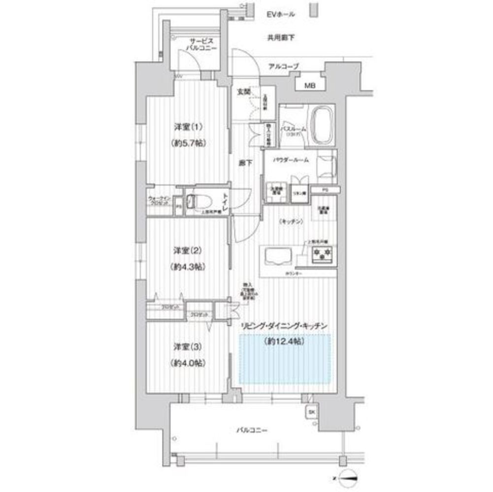 プレサンス ロジェ 志賀本通 テラス 愛知県名古屋市北区杉栄町4丁目 (12.41万円／3LDK (洋室4 洋室4.3 洋室5.7 LDK12.4)／60.48㎡)｜賃貸物件(賃貸マンション ...