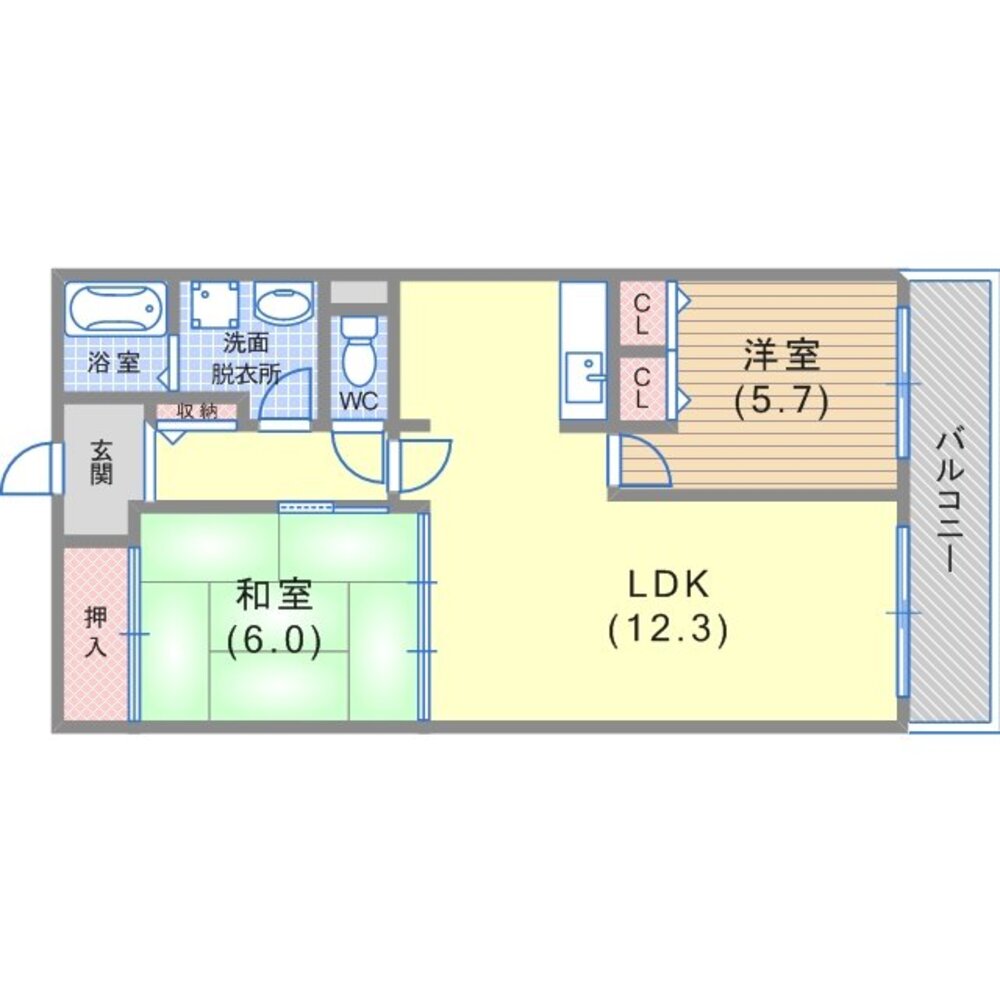 山陽本線（JR西日本） 兵庫駅 地上13階建て 築28年 兵庫県神戸市兵庫区駅南通2丁目 (10.2万円／2LDK (和室6 洋室5.7 LDK12.3)／58.59㎡)｜賃貸物件(賃貸 ...