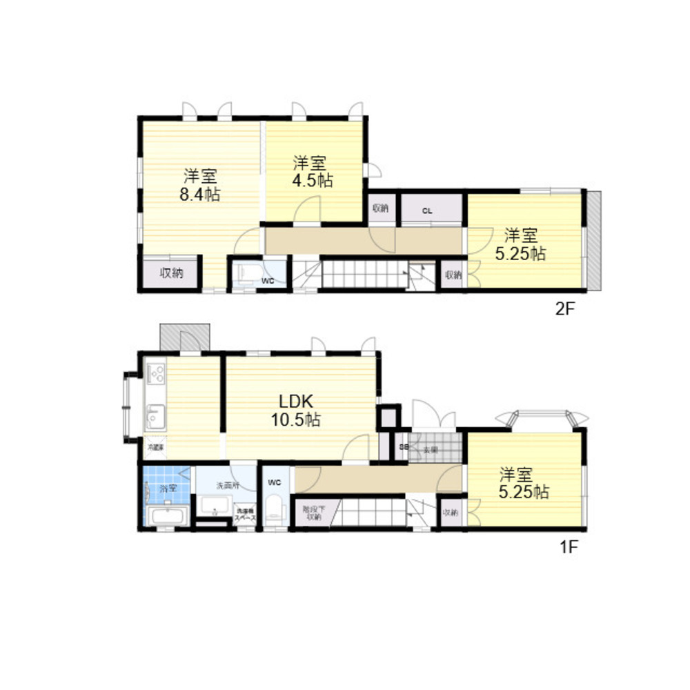 阪急甲陽線 甲陽園駅 地上2階建て 築30年 兵庫県西宮市新甲陽町 (14.5万円／4LDK (洋室4.5 洋室5.2 洋室5.2 洋室8.4 他)／90.26㎡)｜賃貸物件(賃貸マンション ...