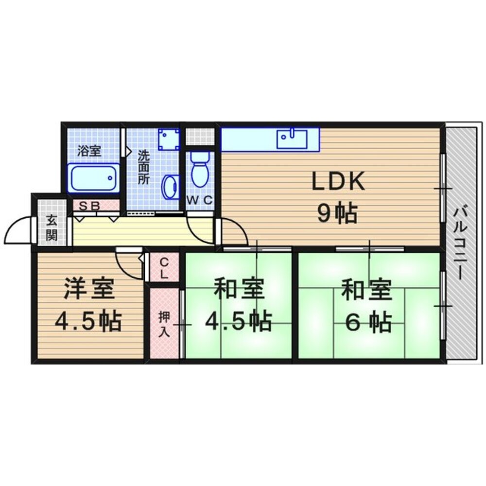 SAサイレンス 兵庫県尼崎市南武庫之荘7丁目 (7万円／3LDK (和室4.5 和室6 洋室4.5 LDK9.5)／61.5㎡)｜賃貸物件(賃貸マンション・アパート・一戸建て)の住宅情報・お ...