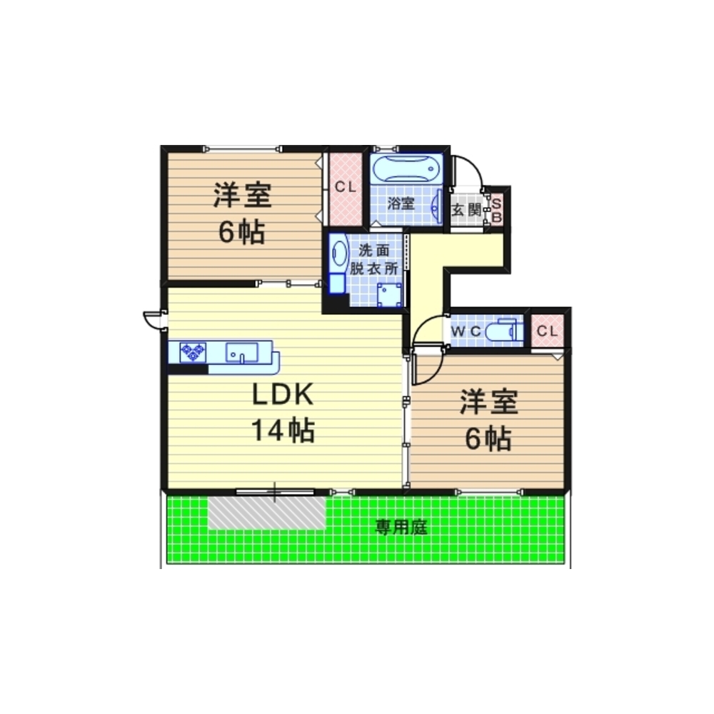 アルバス 兵庫県尼崎市田能1丁目 (8.7万円／2LDK (洋室6 洋室6 LDK14)／59.57㎡)｜賃貸物件(賃貸マンション・アパート・一戸建て)の住宅情報・お部屋探しならYahoo!不動産