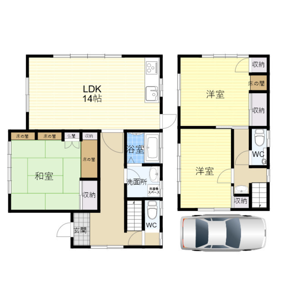 龍田北6丁目戸建 奈良県生駒郡斑鳩町龍田北6丁目 (7.5万円／3LDK／110.1㎡)｜賃貸物件(賃貸マンション・アパート・一戸建て)の住宅情報・お部屋探しならYahoo!不動産