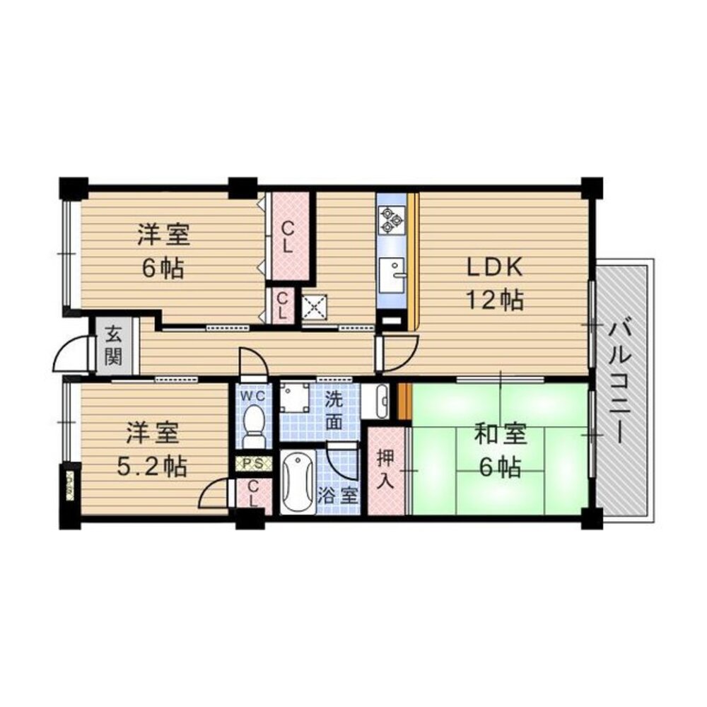 ジョイライフ武庫 兵庫県尼崎市武庫町2丁目 (9.3万円／3LDK (和室6 洋室5.2 洋室6 LDK12)／67.98㎡)｜賃貸物件(賃貸マンション・アパート・一戸建て)の住宅情報・お ...