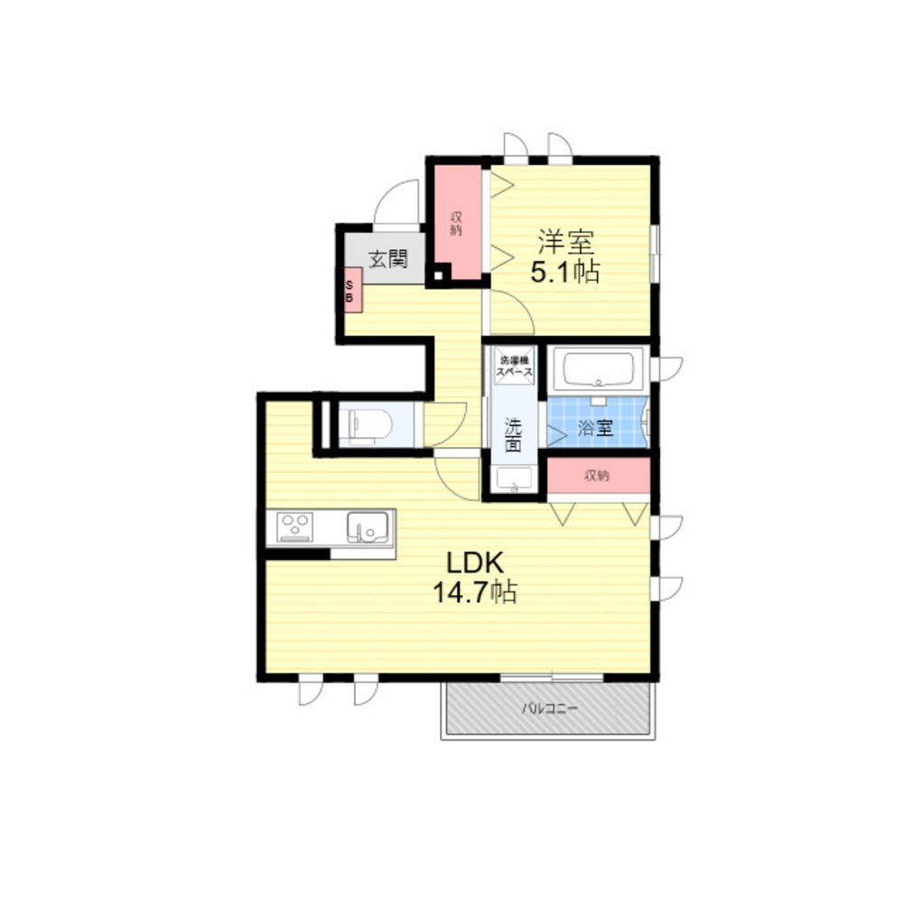プランドール旭 兵庫県宝塚市旭町1丁目 (8万円／1LDK (洋室5.1 LDK14.7)／47.98㎡)｜賃貸物件(賃貸マンション・アパート・一戸建て)の住宅情報・お部屋探しならYahoo!不動産