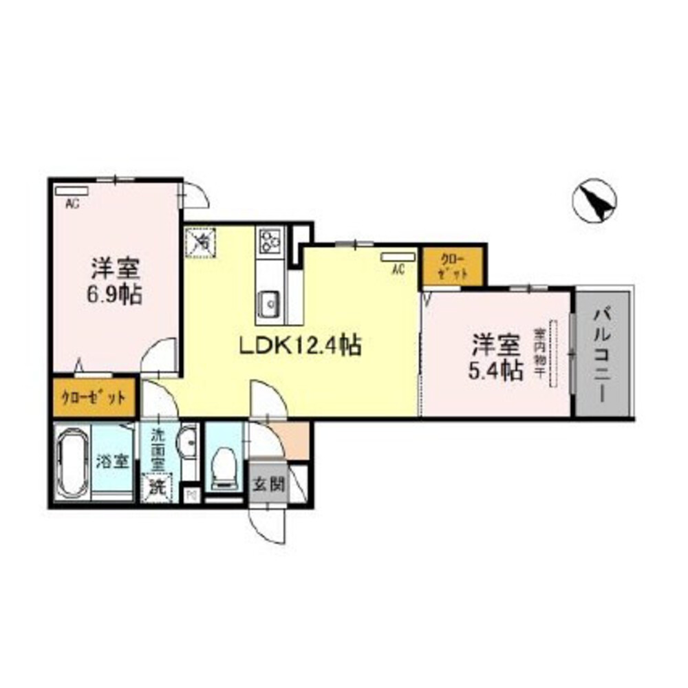 Casa Fiore夙川 兵庫県西宮市宮西町 (14.5万円／2LDK (洋室5.4 洋室6.9 LDK12.4)／53.85㎡)｜賃貸物件(賃貸マンション・アパート・一戸建て)の住宅情報・お ...