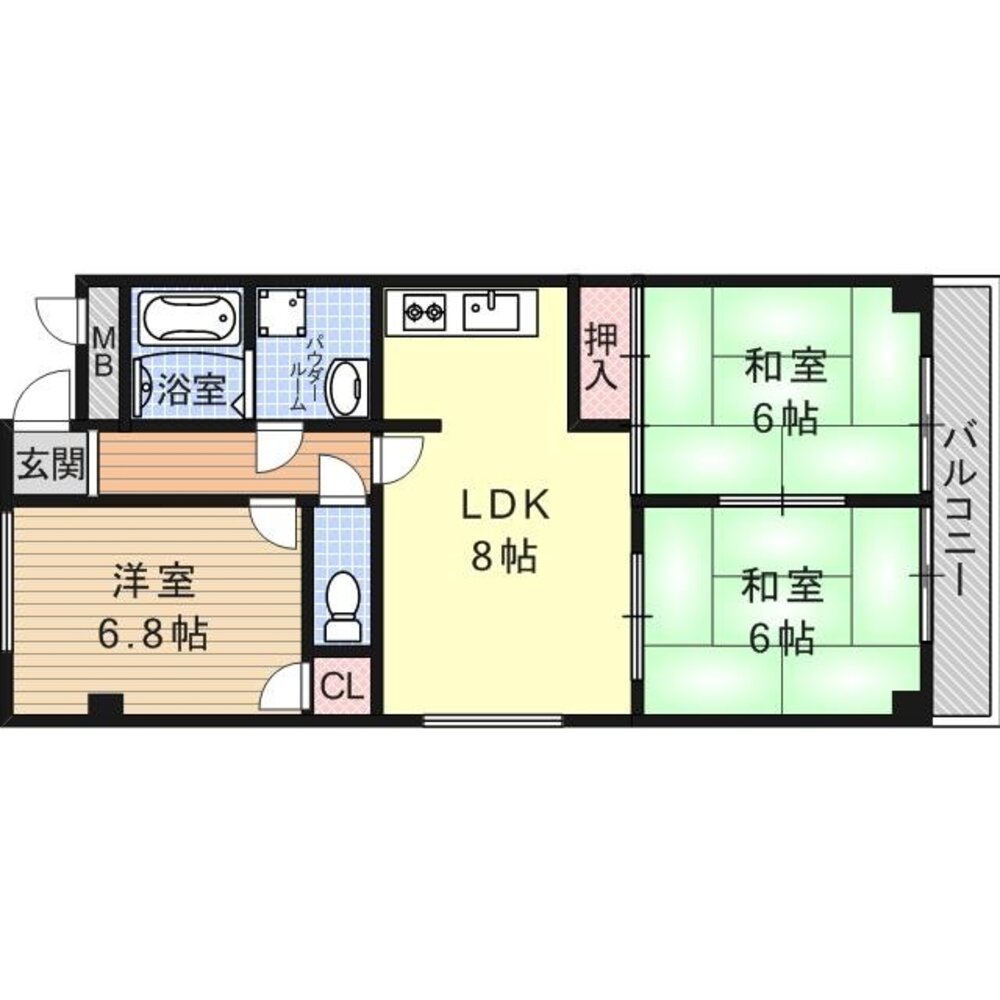 京都市営地下鉄東西線 東野駅 地上5階建て 築44年 京都府京都市山科区竹鼻サイカシ町 (8.95万円／3LDK (和室6 和室6 洋室6 LDK10)／61.56㎡)｜賃貸物件(賃貸 ...