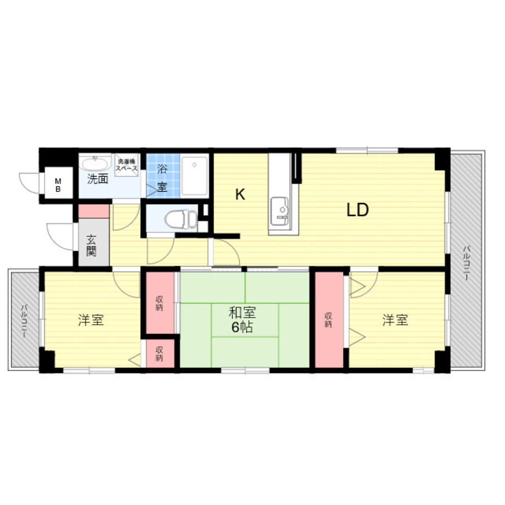シャルマンコート 兵庫県川西市丸の内町 (7.5万円／3LDK (和室6)／65.26㎡)｜賃貸物件(賃貸マンション・アパート・一戸建て)の住宅情報・お部屋探しならYahoo!不動産