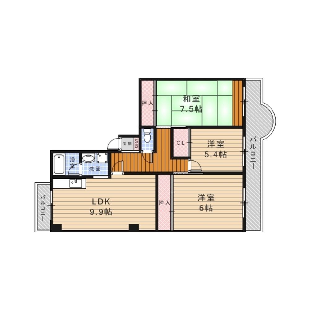 フェニックス箕面 大阪府箕面市西小路3丁目 (9万円／3LDK (和室7.5 洋室5.4 洋室6 LDK9.9)／93.03㎡)｜賃貸物件(賃貸マンション・アパート・一戸建て)の住宅情報・お ...