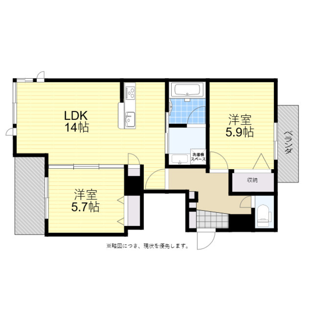 山陽本線（JR西日本） 垂水駅 地上3階建て 築1年未満 兵庫県神戸市垂水区高丸1丁目 (14万円／2LDK (洋室5.7 洋室5.9 LDK14)／60.94㎡)｜賃貸物件(賃貸マンション ...