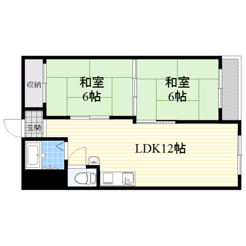 桃山台コーポラス 大阪府豊中市新千里南町3丁目 (6.5万円／2LDK (和室6 和室6 LDK12)／44.56㎡)｜賃貸物件(賃貸マンション・アパート・一戸建て)の住宅情報・お部屋探しなら ...