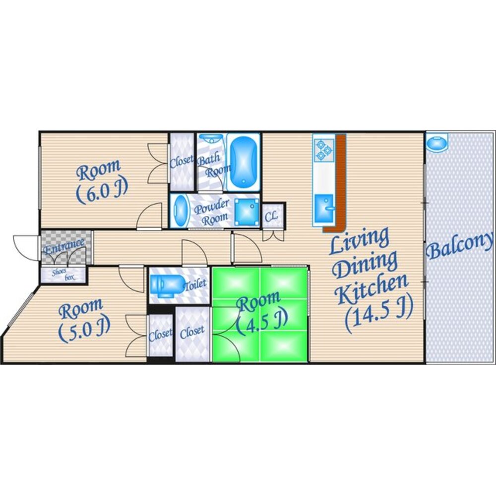 アーバネックス江坂垂水町ファインフラッツ 大阪府吹田市垂水町1丁目 (17.8万円／3LDK (和室4.5 洋室5 洋室6 LDK14.5)／65.04㎡)｜賃貸物件(賃貸マンション・アパート ...