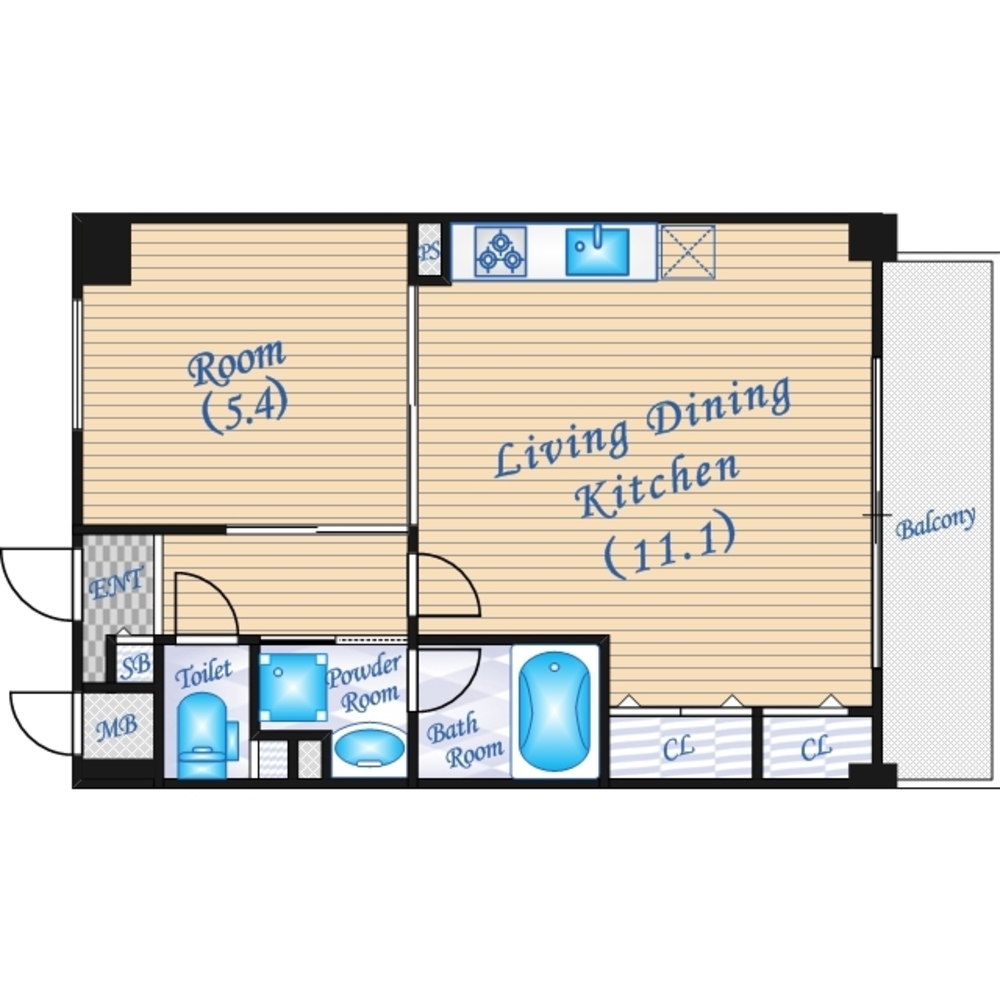 FORTUNA北梅田 大阪府大阪市北区中津7丁目 (10.4万円／1LDK (洋室5.4 LDK11.1)／40.8㎡)｜賃貸物件(賃貸マンション・アパート・一戸建て)の住宅情報・お部屋探し ...