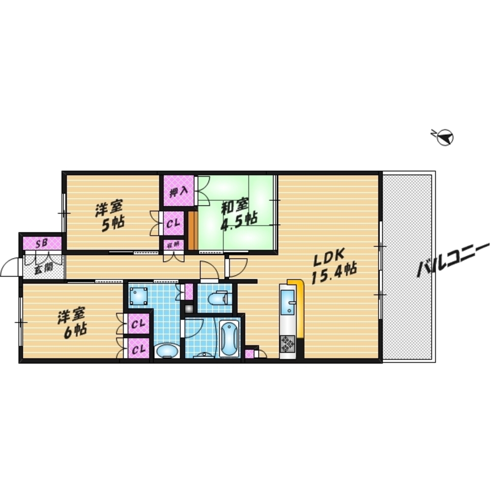 パークナード東香里園町 大阪府寝屋川市東香里園町 (15万円／3LDK (和室4.5 洋室5 洋室6 LDK15.4)／70.28㎡)｜賃貸物件(賃貸マンション・アパート・一戸建て)の住宅情報 ...
