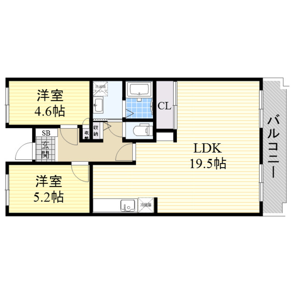 オースター5番館 大阪府堺市南区深阪南 (8.9万円／2LDK (洋室4.6 洋室5.2 LDK19.5)／65.25㎡)｜賃貸物件(賃貸マンション・アパート・一戸建て)の住宅情報・お部屋探し ...