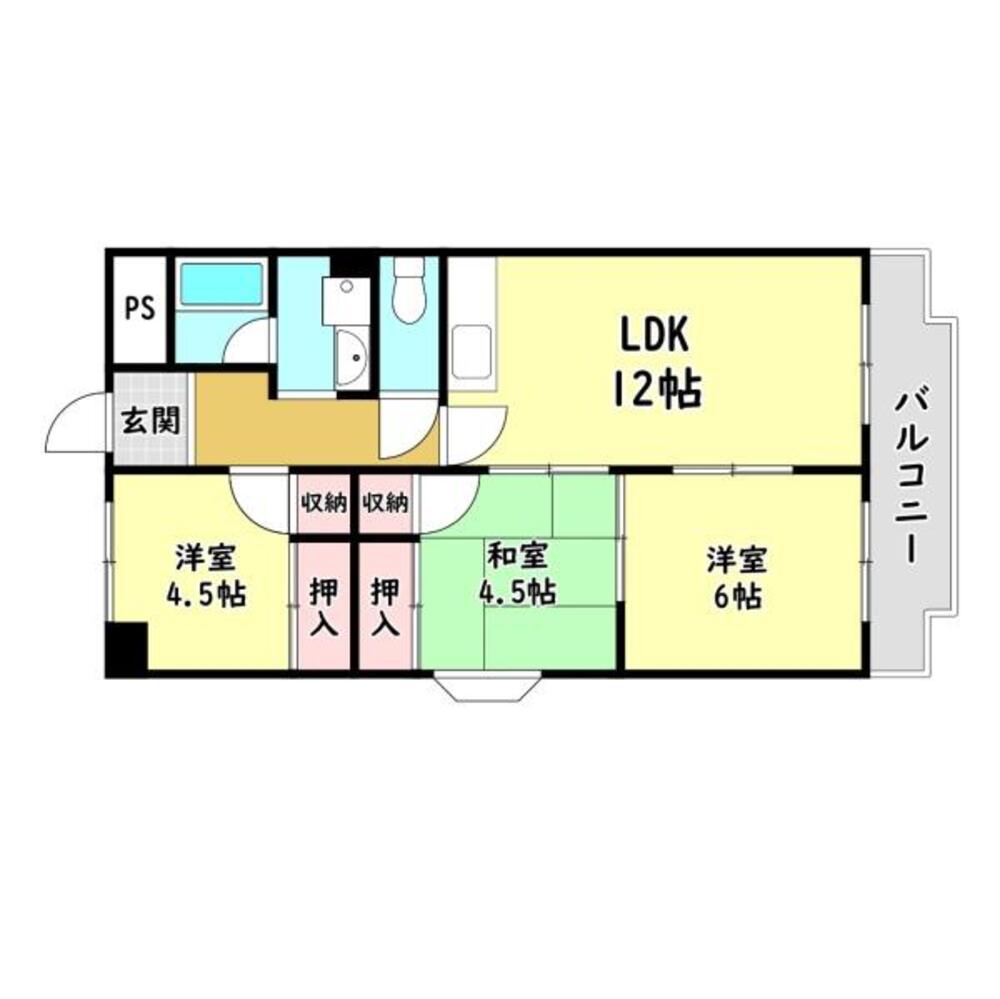 アメニティα館 大阪府寝屋川市点野2丁目 (6.6万円／3LDK (LDK12/洋4/和4．5/洋4．5)／62㎡)｜賃貸物件(賃貸マンション・アパート・一戸建て)の住宅情報・お部屋探しなら ...