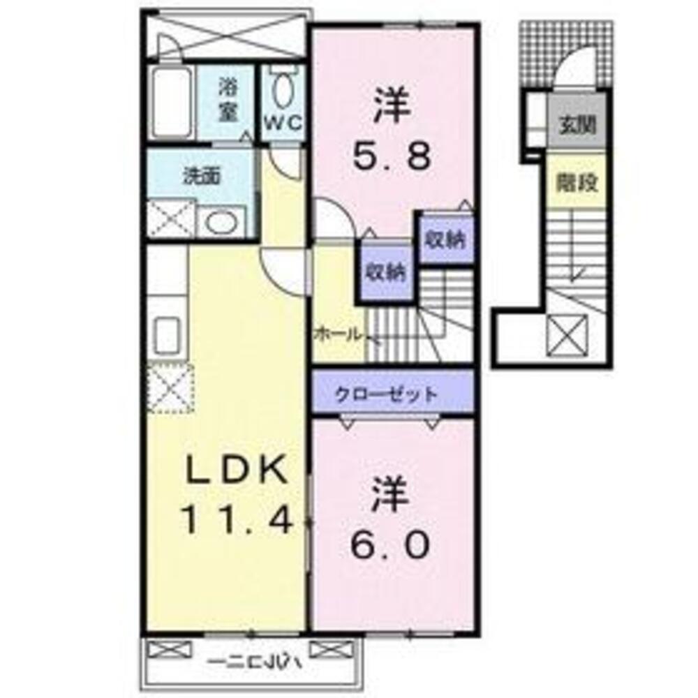 プリムローズ III 佐賀県唐津市原 (5.1万円／2LDK (LDK11．4 洋6 洋5．8)／55.81㎡)｜賃貸物件(賃貸マンション・アパート・一戸建て)の住宅情報・お部屋探しなら ...