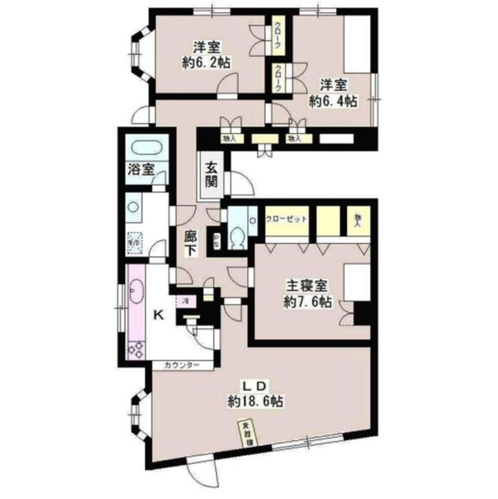 総武線 市ケ谷駅 地上7階建て（地下1階付き） 築35年 東京都千代田区九段南4丁目 (31万円／3LDK (LDK22/洋7．6/洋6．4/洋6．2)／96.34㎡)｜賃貸物件(賃貸 ...