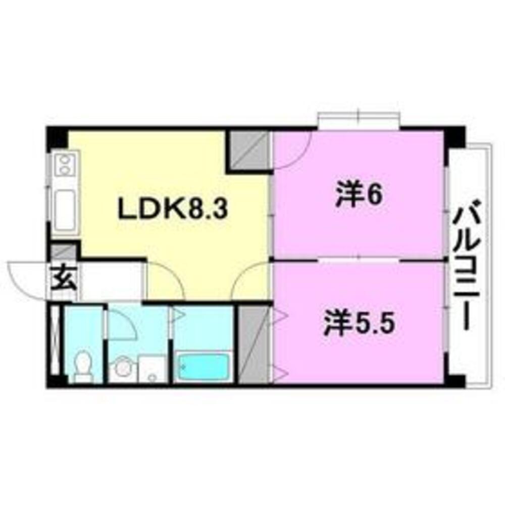 スカイコート 愛媛県松山市空港通3丁目 (4.9万円／2LDK／43.74㎡)｜賃貸物件(賃貸マンション・アパート・一戸建て)の住宅情報・お部屋探しならYahoo!不動産