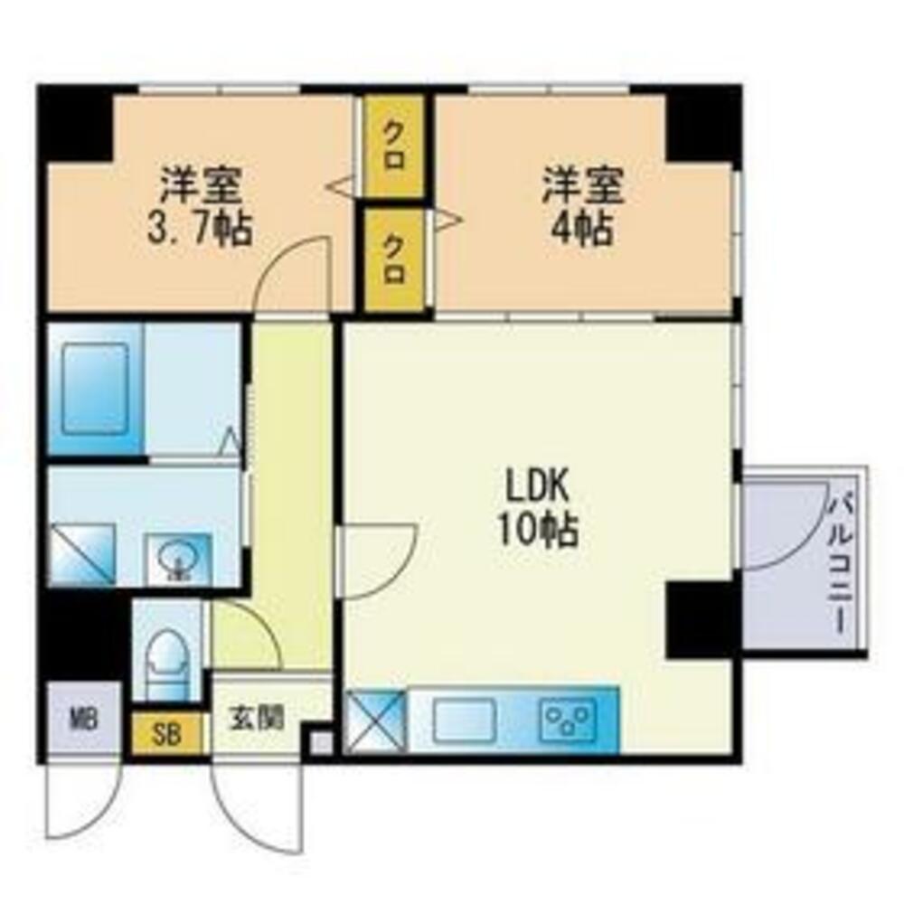 OHMIYA252 福岡県福岡市中央区大宮2丁目 (9.4万円／2LDK (LDK 10．46/洋室 4．13/洋室 4．04)／44.09㎡)｜賃貸物件(賃貸マンション・アパート・一戸建て ...
