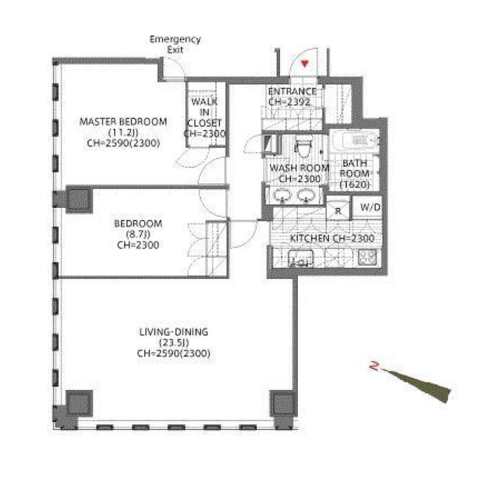 プルデンシャルタワーレジデンス 東京都千代田区永田町2丁目 (67.1万円／2LDK (LD23．5/洋11．2/洋8．7)／103.28㎡)｜賃貸物件(賃貸マンション・アパート・一戸建て)の ...