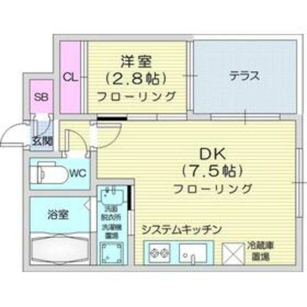 S－RESIDENCE南郷SOUTH 北海道札幌市白石区南郷通7丁目南 (4.6万円／1DK (DK7．5・洋室2．8)／26.44㎡)｜賃貸物件(賃貸マンション・アパート・一戸建て)の住宅 ...