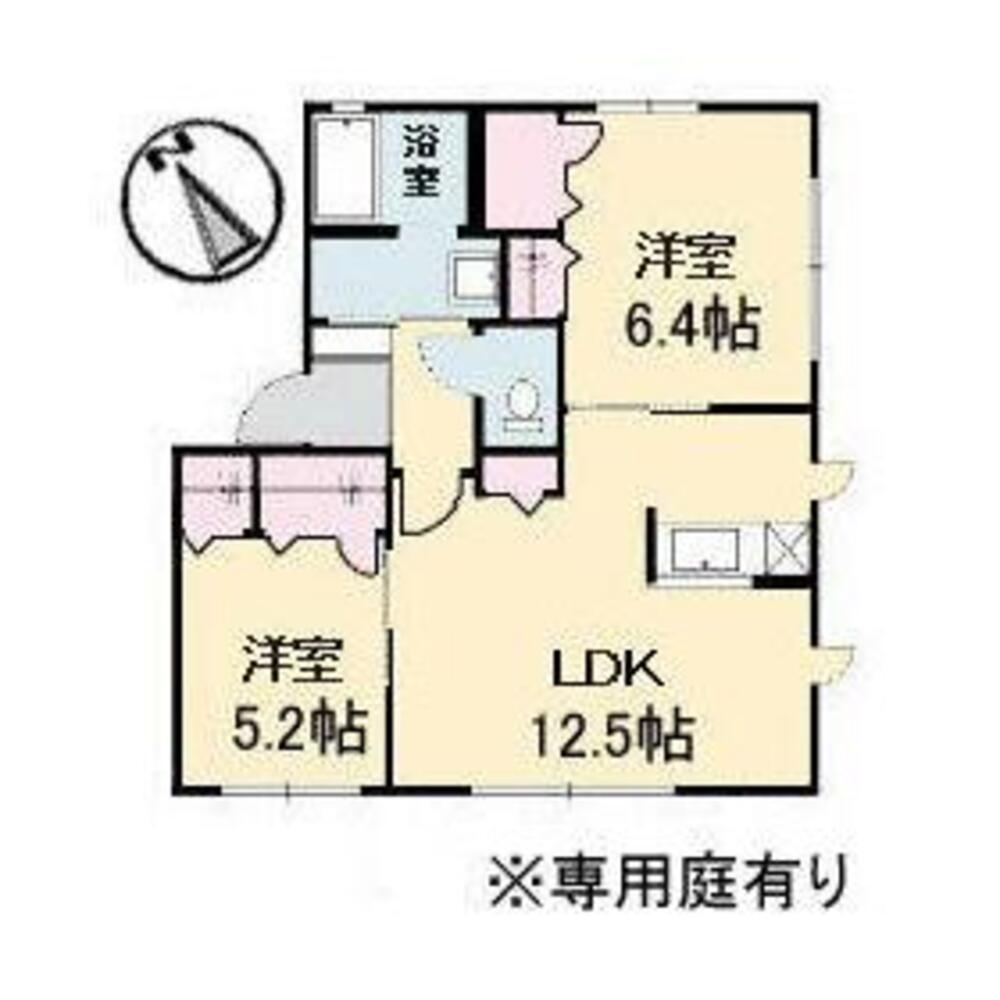 シャーメゾン・グレイス 山口県岩国市多田1丁目 (6.2万円／2LDK (LDK12．5 洋室6．4 洋室5．2)／54.81㎡)｜賃貸物件(賃貸マンション・アパート・一戸建て)の住宅情報・お ...