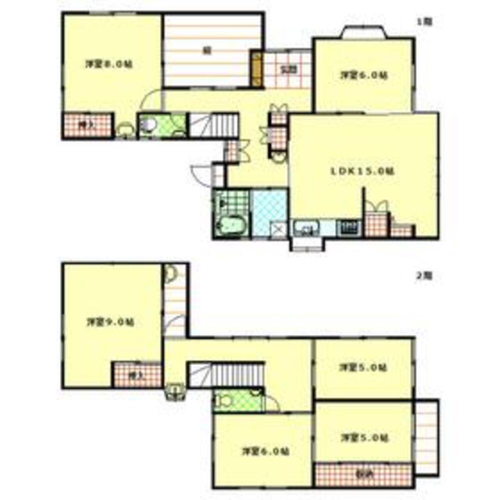 長崎電気軌道本線 大橋駅 地上2階建て 築39年 長崎県長崎市橋口町 (13万円／6LDK (洋 9・8・6・6・5・5 LDK 15)／132.72㎡)｜賃貸物件(賃貸マンション・アパート ...
