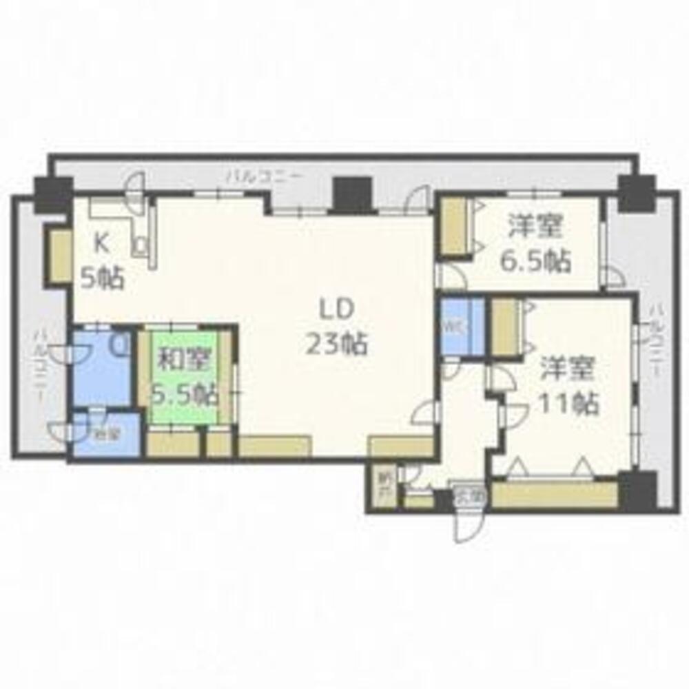 ヴィラ・クレセア植物園 北海道札幌市中央区北四条西13丁目 (20万円／3LDK (LDK28・洋室6．5・洋室11・和室5．5)／102.42㎡)｜賃貸物件(賃貸マンション・アパート・一戸 ...