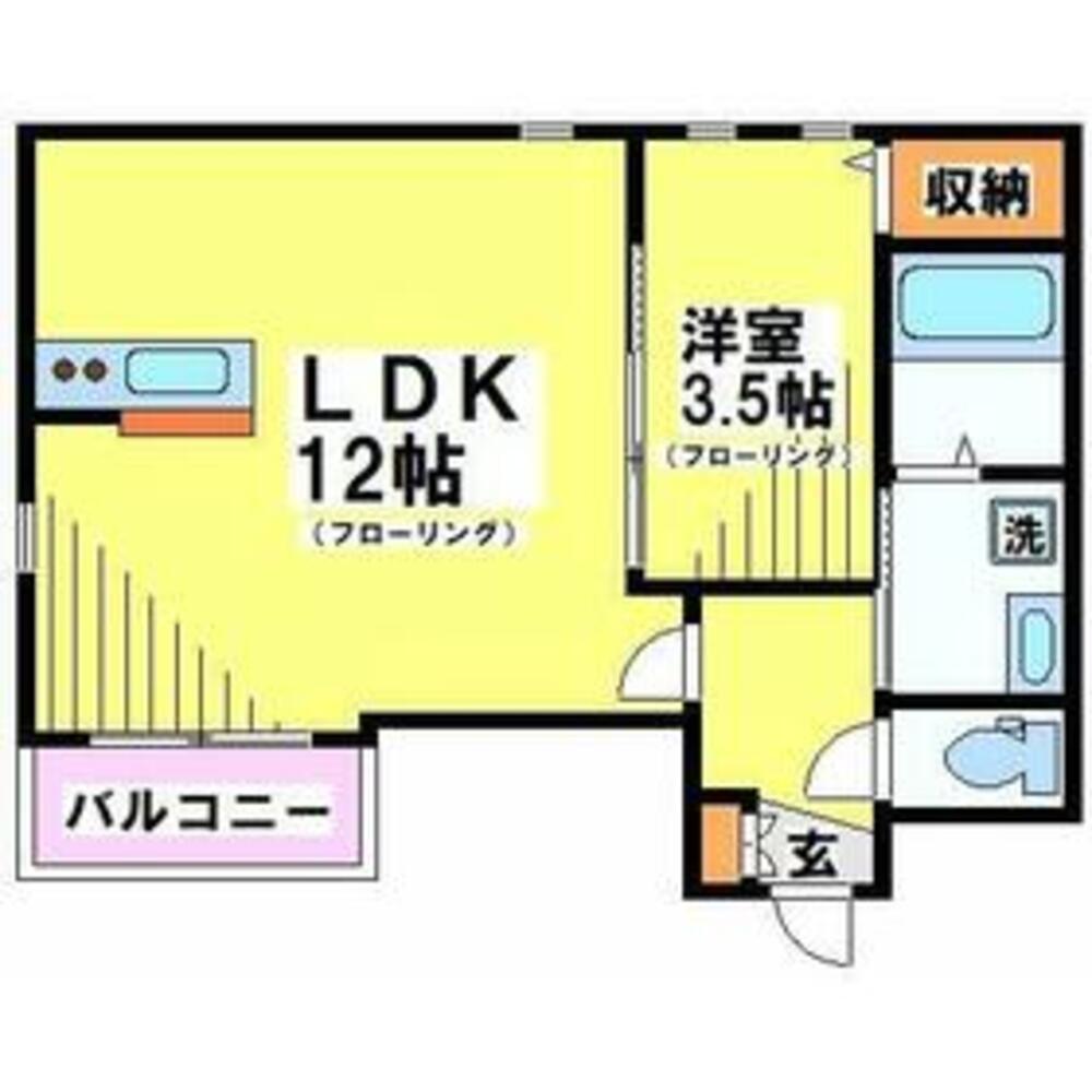 マ・メゾン 東京都調布市布田4丁目 (11.6万円／1LDK (洋室3．5畳/LDK12畳)／36.66㎡)｜賃貸物件(賃貸マンション・アパート・一戸建て)の住宅情報・お部屋探しならYahoo!不動産
