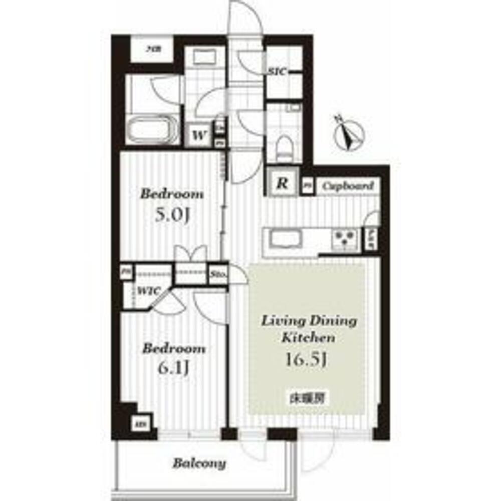 オープンレジデンシア広尾ザ・ハウスNorth Court 東京都渋谷区広尾4丁目 (38.8万円／2LDK (洋室6．1畳/洋室5畳/LDK16．5畳)／61.14㎡)｜賃貸物件(賃貸 ...