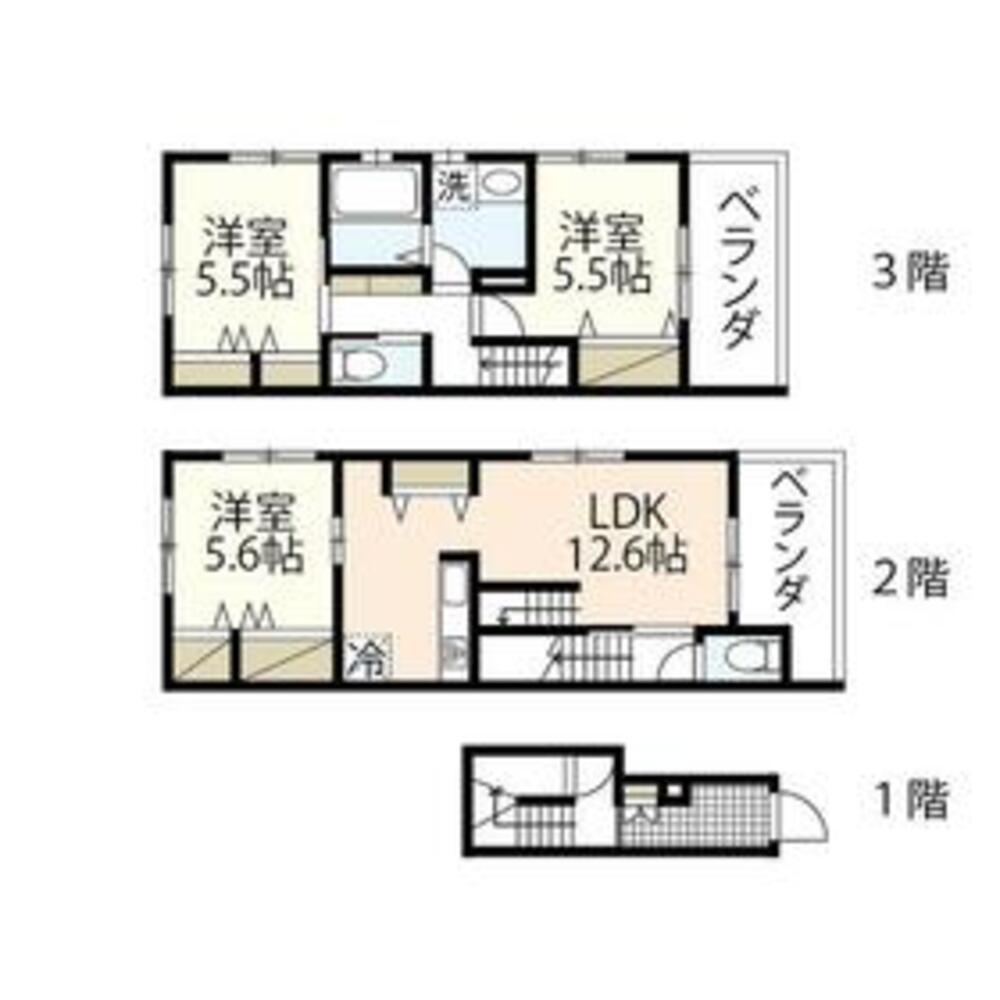 Maison Erika 広島県広島市中区十日市町2丁目 (15.1万円／3LDK (LDK12．6 洋5．6 洋5．5 洋5．5)／81.76㎡)｜賃貸物件(賃貸マンション・アパート・一戸 ...