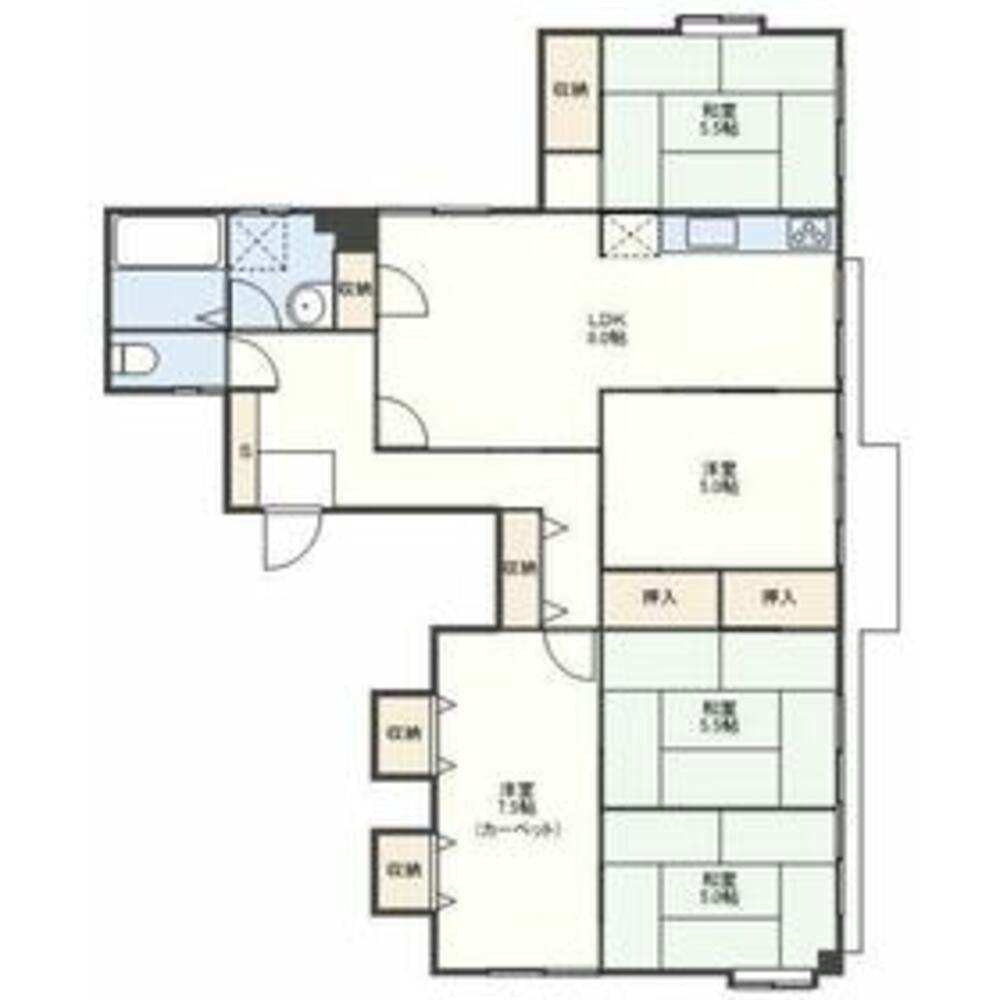 フルール浜町 長崎県長崎市油屋町 (14万円／5LDK (洋室5．0帖 和室5．5帖 和室5．5帖 和室5．0帖 洋…)／94.13㎡)｜賃貸物件(賃貸マンション・アパート・一戸建て)の住宅 ...