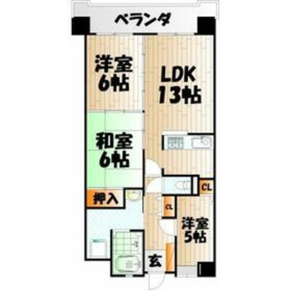 グランドパレス霧ヶ丘 福岡県北九州市小倉北区黒原3丁目 (8万円／3LDK (和室6畳/洋室6畳/洋室5畳/LDK13畳)／68.5㎡)｜賃貸物件(賃貸マンション・アパート・一戸建て)の住宅 ...