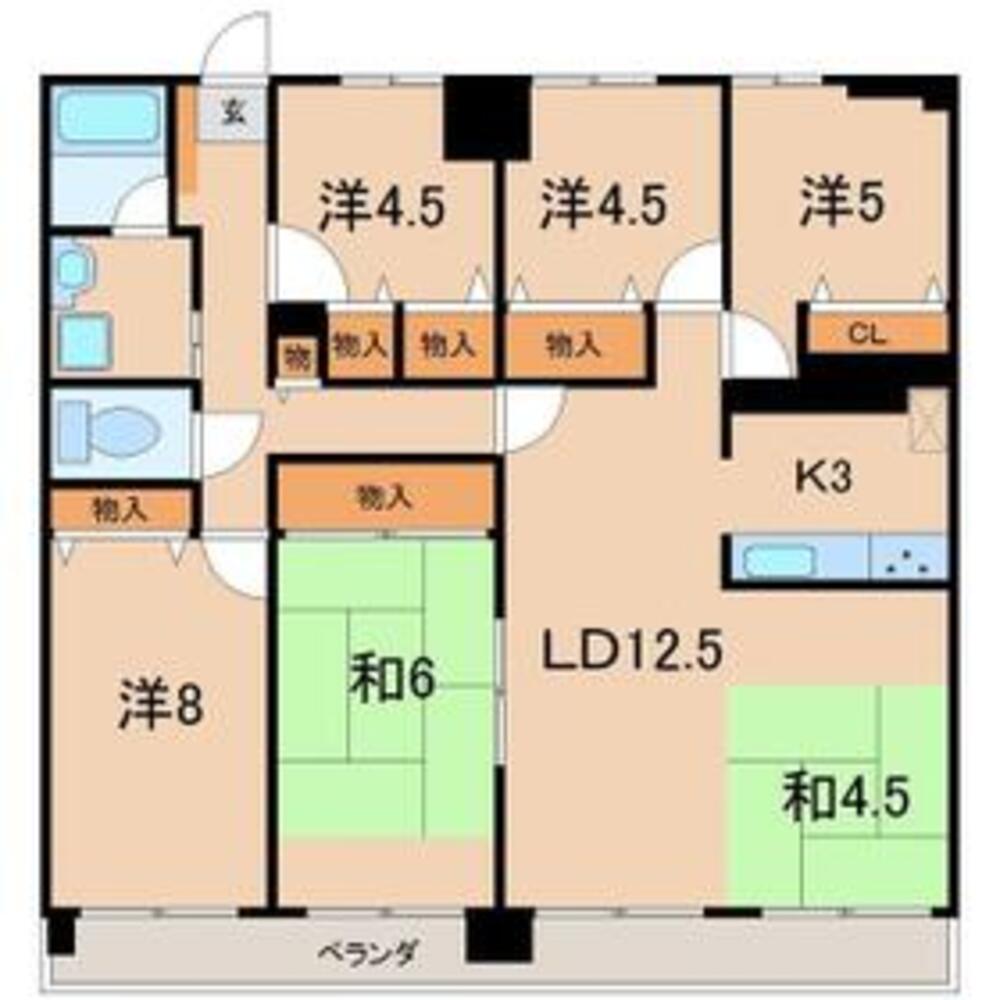 昭和マンション飯坂 福島県福島市飯坂町字十綱下 (9.5万円／5LDK (洋4．5 洋4．5 洋5 洋8 和6 和4．5 LD12．5)／113.49㎡)｜賃貸物件(賃貸マンション・アパート ...