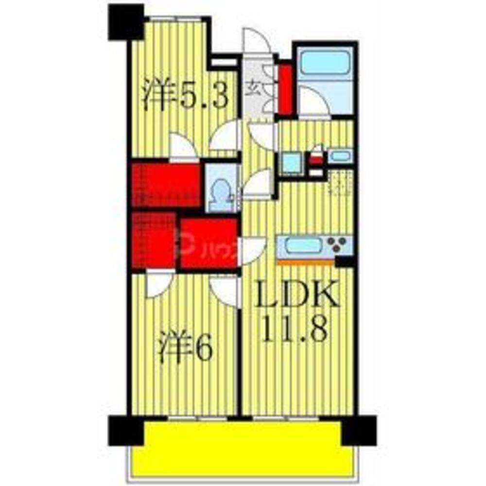 ベルヴュコート柏 千葉県柏市あけぼの1丁目 (16.8万円／2LDK (LDK11．8帖 洋室6．0帖 洋室5．3帖)／56.64㎡)｜賃貸物件(賃貸マンション・アパート・一戸建て)の住宅情報 ...