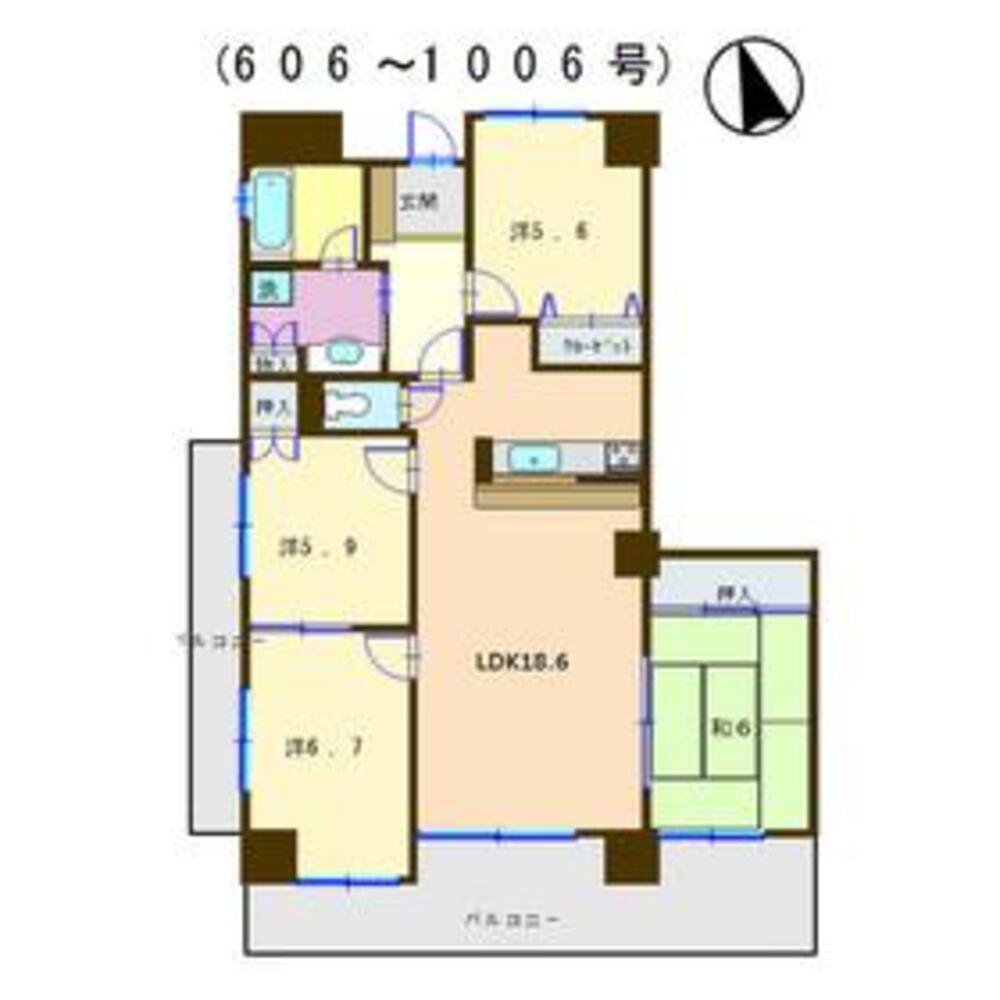 東海道本線（JR東海） 片浜駅 地上10階建て 築25年 静岡県沼津市松長 (12.5万円／4LDK (和 6 洋 6.7・5.9・5.6 LDK 18.6)／83.48㎡)｜賃貸物件(賃貸 ...