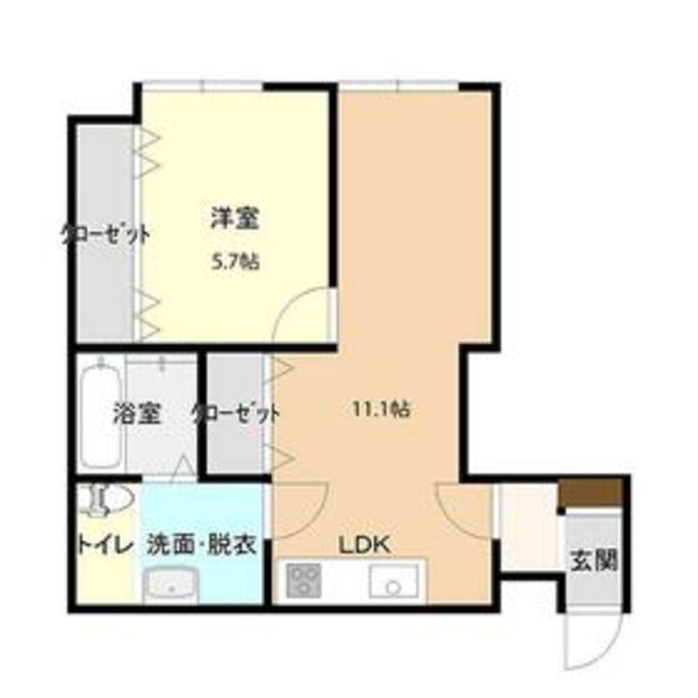 コンチネンタル砂町 富山県富山市砂町 (5.9万円／1LDK (洋 5.7 LDK 11.1)／41.25㎡)｜賃貸物件(賃貸マンション・アパート・一戸建て)の住宅情報・お部屋探しなら ...