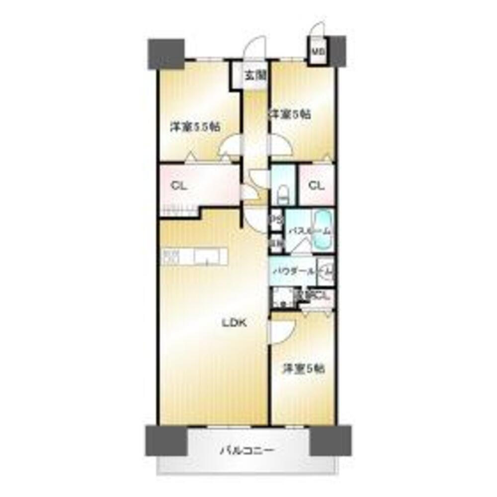 アルファステイツ熊本駅東 熊本県熊本市西区二本木2丁目 (14万円／3LDK (LDK13．9 洋5．5 洋5 洋5)／68.53㎡)｜賃貸物件(賃貸マンション・アパート・一戸建て)の住宅情報 ...