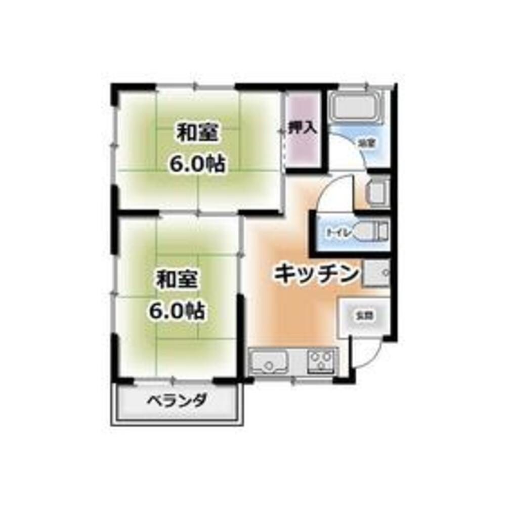 武盛ビルB 鹿児島県鹿児島市西田2丁目 (4.2万円／2K (和 6・6 K 4.5)／34.71㎡)｜賃貸物件(賃貸マンション・アパート ...