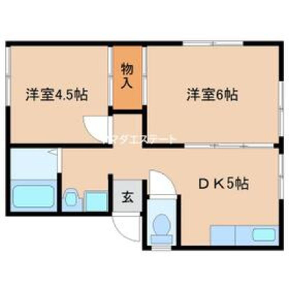 雪下 福岡県柳川市奥州町 (4万円／2DK (洋 6・4.5 DK 5)／38.58㎡)｜賃貸物件(賃貸マンション・アパート・一戸建て)の住宅情報・お部屋探しならYahoo!不動産