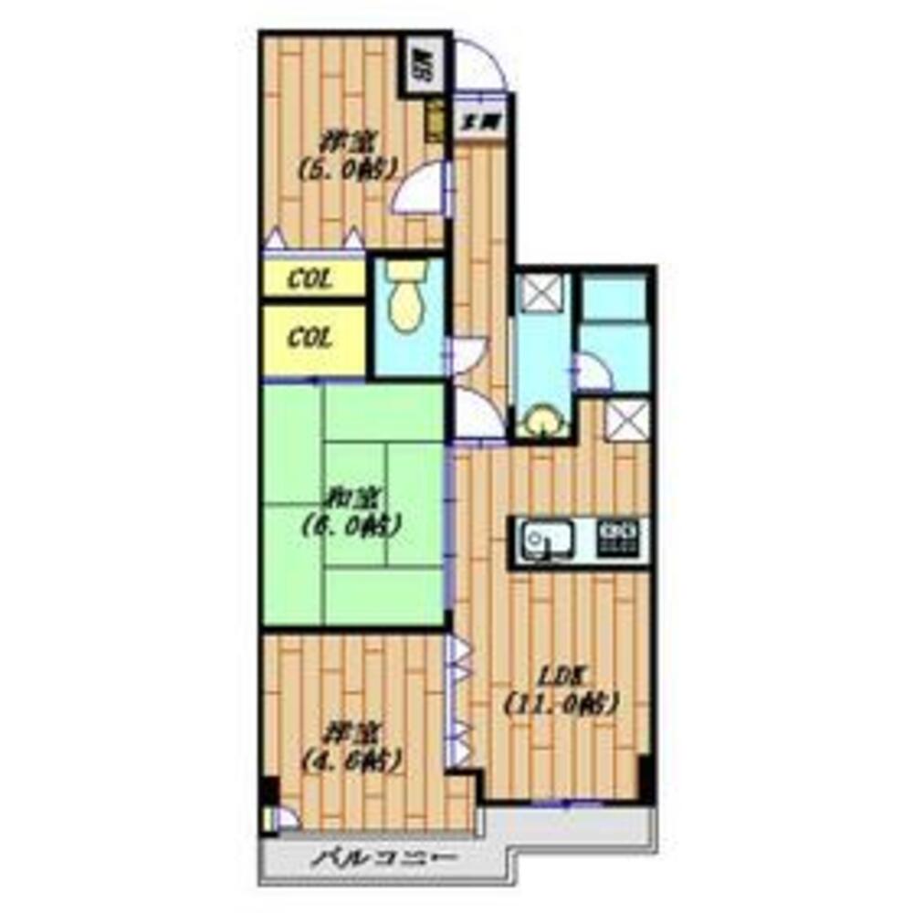 センチュリー越谷 406号室 埼玉県越谷市大字袋山 (7.6万円／3LDK／63㎡)｜賃貸物件(賃貸マンション・アパート・一戸建て)の住宅情報・お部屋探しならYahoo!不動産