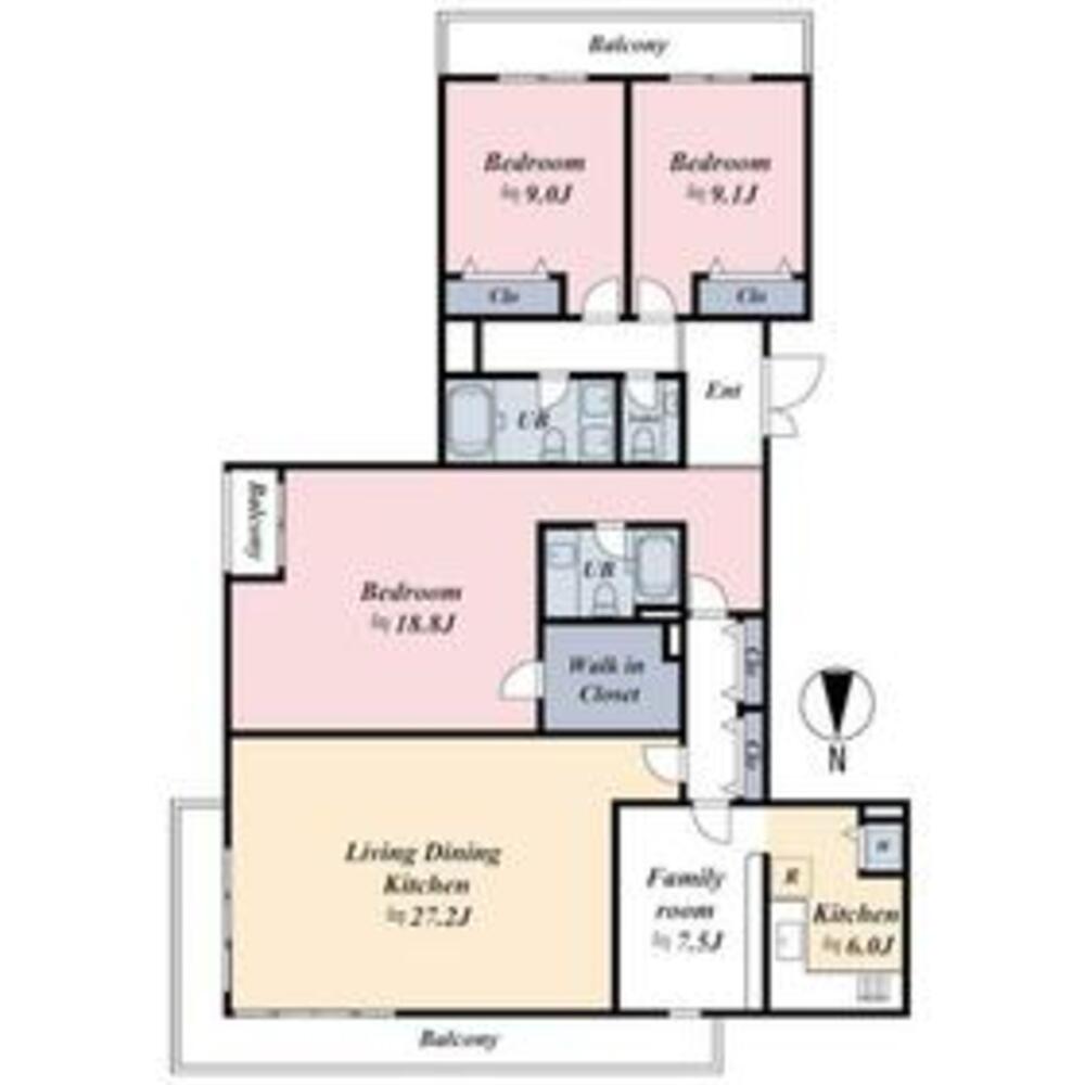 カーサブランカ 東京都世田谷区等々力1丁目 (70万円／3LDK (洋室18．8畳/洋室9．1畳/洋室9畳/LD27．2畳/K6)／198.39㎡)｜賃貸物件(賃貸マンション・アパート・一戸 ...