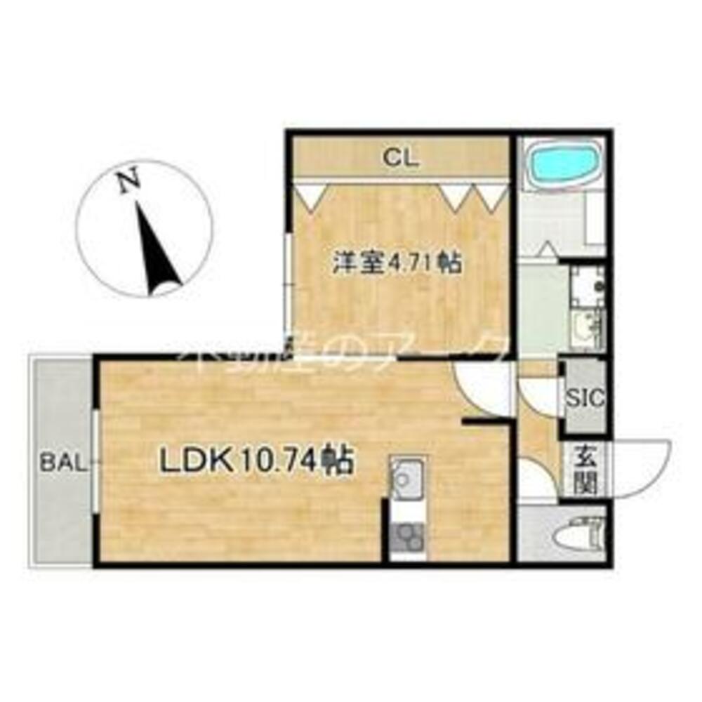 Ena ch re Hiragishi(エナ シェール ヒラギシ) 北海道札幌市豊平区平岸三条8丁目 (5.9万円／1LDK (LD8．4・K2．34・洋室4．71)／37.26㎡)｜賃貸物件 ...