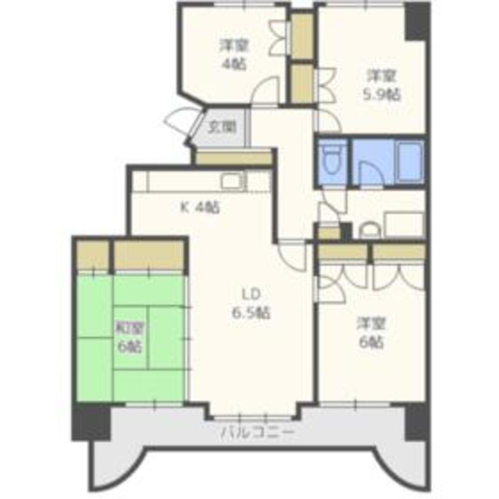 福岡市地下鉄空港線 西新駅 地上14階建て 築34年 福岡県福岡市早良区西新1丁目 (12万円／4LDK (和 6 洋 6・5.9・4 LDK 10.5)／78.52㎡)｜賃貸物件(賃貸 ...