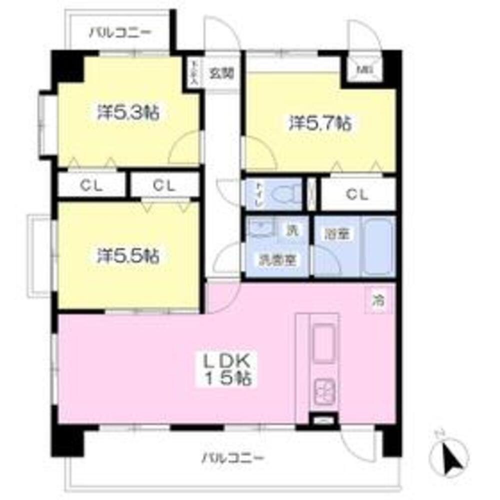 サンパーク荘島 福岡県久留米市荘島町 (9.4万円／3LDK／70.4㎡)｜賃貸物件(賃貸マンション・アパート・一戸建て)の住宅情報・お部屋探しならYahoo!不動産
