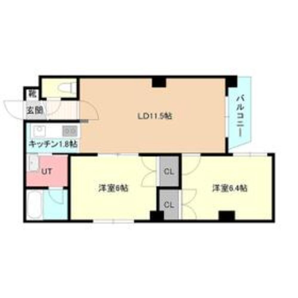 カーサ・エムズ 北海道札幌市西区発寒四条4丁目 (6.5万円／2LDK (LD11．5 K1．8 洋6．4 洋6)／55.95㎡)｜賃貸物件(賃貸マンション・アパート・一戸建て)の住宅情報・お ...